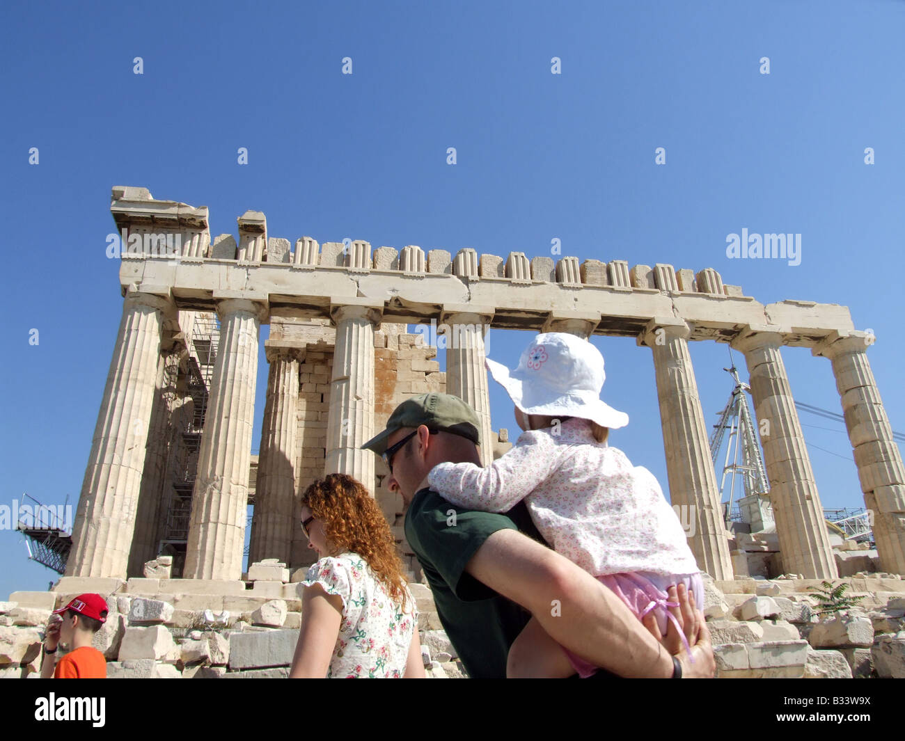 tourists by the parthenon in athens, greece Stock Photo - Alamy