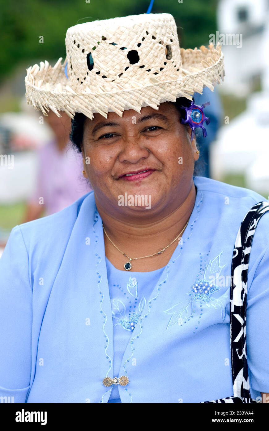 church goer at avarua cook islands christian church rarotonga cook ...