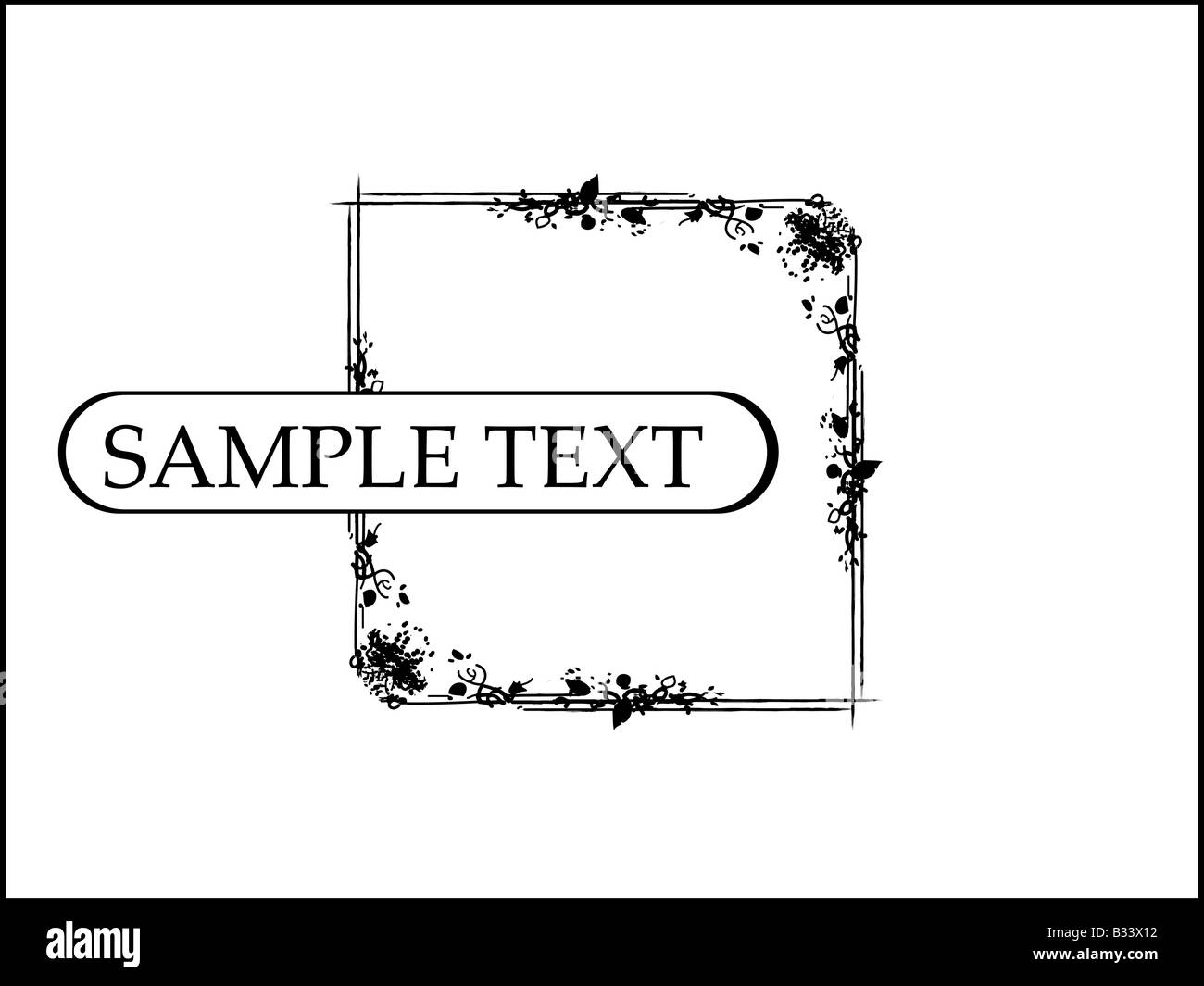 floral frame with text-template Stock Photo - Alamy