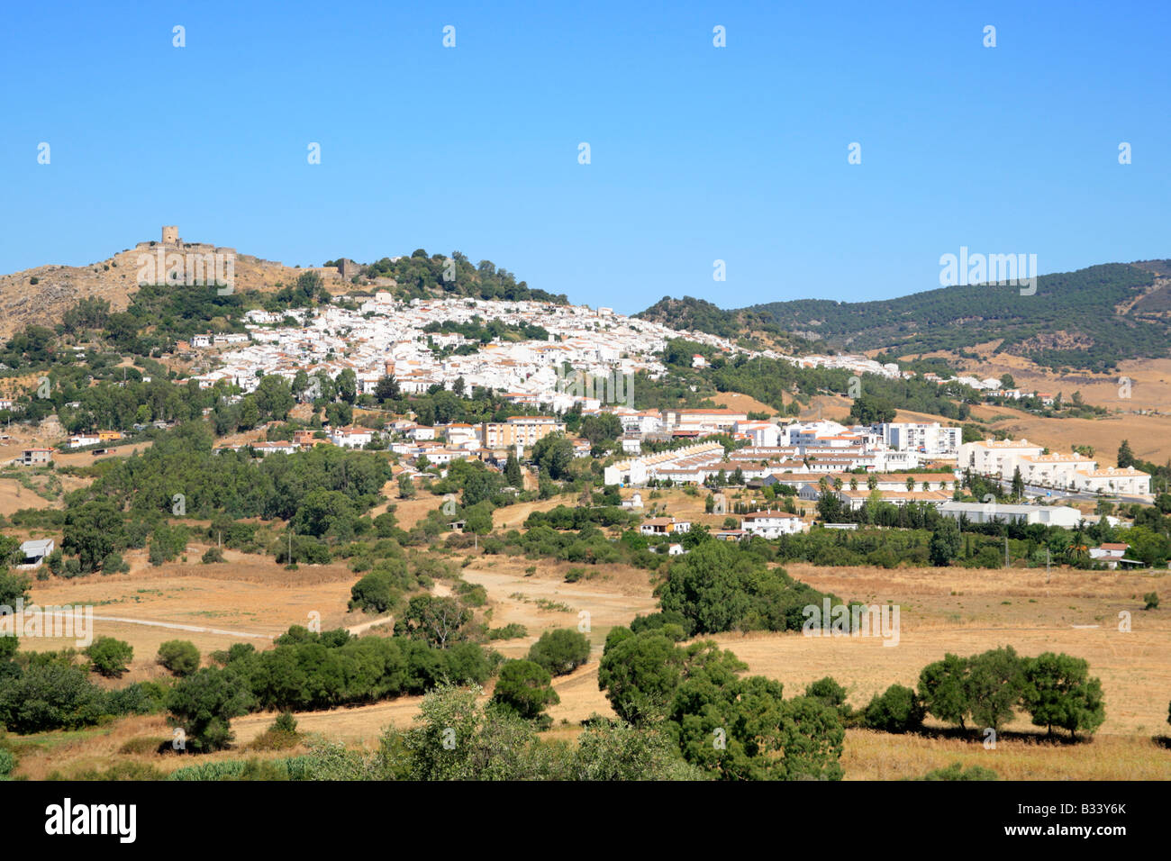 white village Jimena de la Frontera, Andalucia, Southern Spain Stock ...