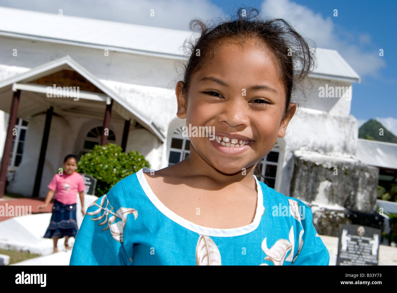 girl at matavera cicc church, rarotonga, cook islands Stock Photo - Alamy