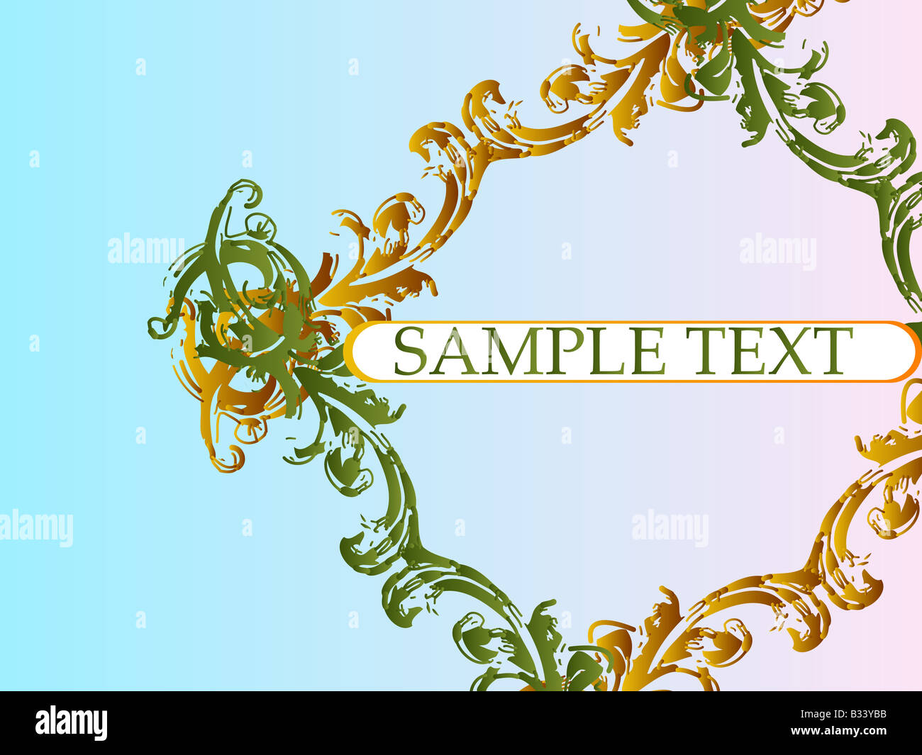 sample text with floral circle Stock Photo - Alamy
