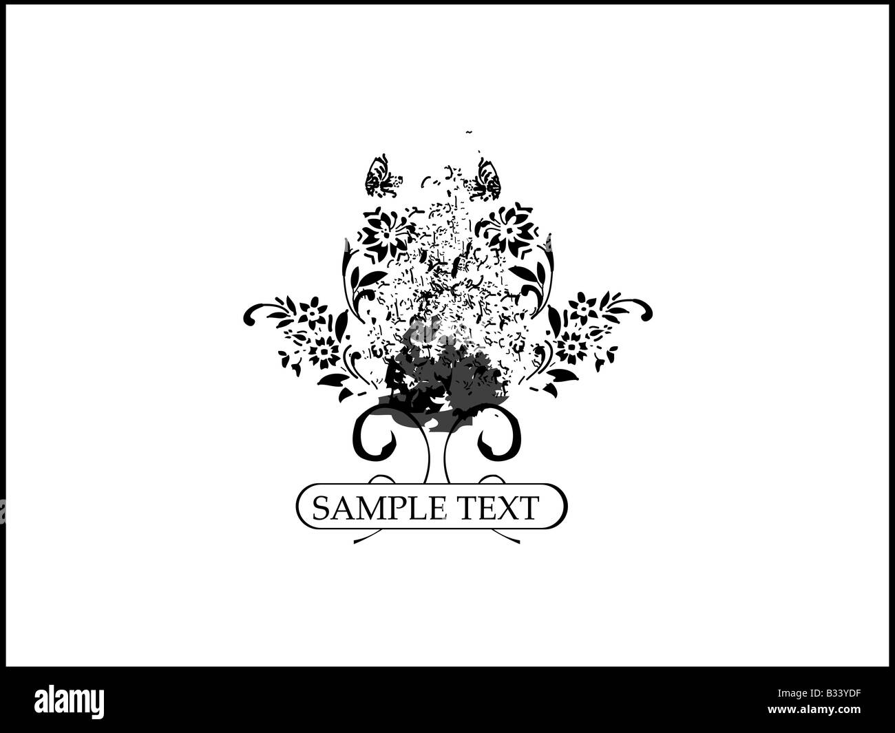 floral design with sample text Stock Photo - Alamy