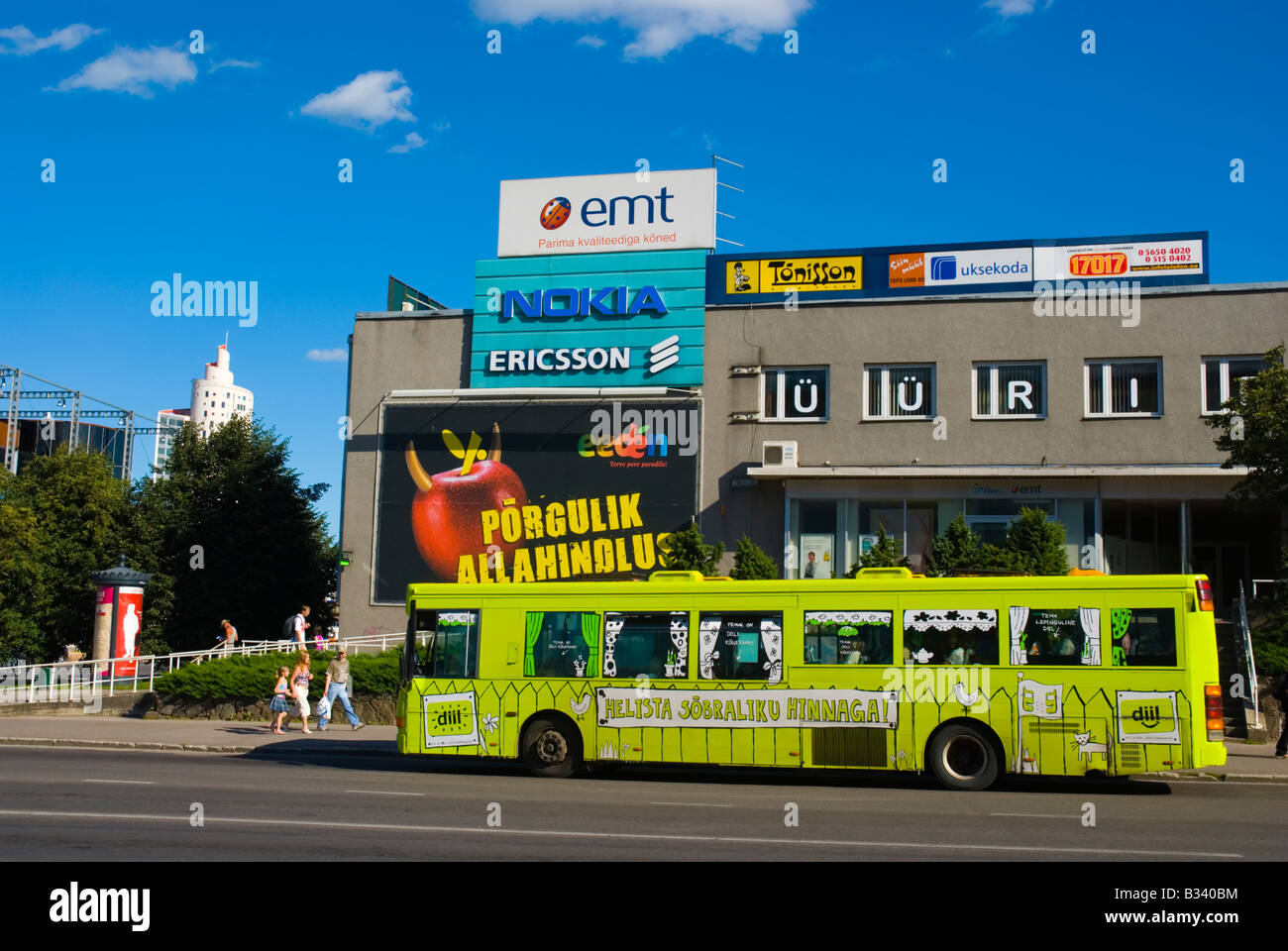 Bus in new part of Tartu Estonia Europe Stock Photo - Alamy