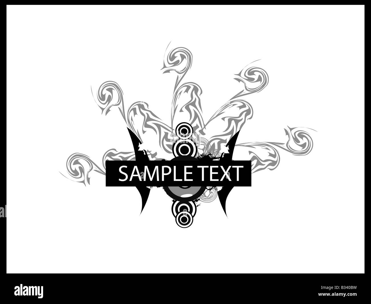 swirly design with sample text Stock Photo - Alamy