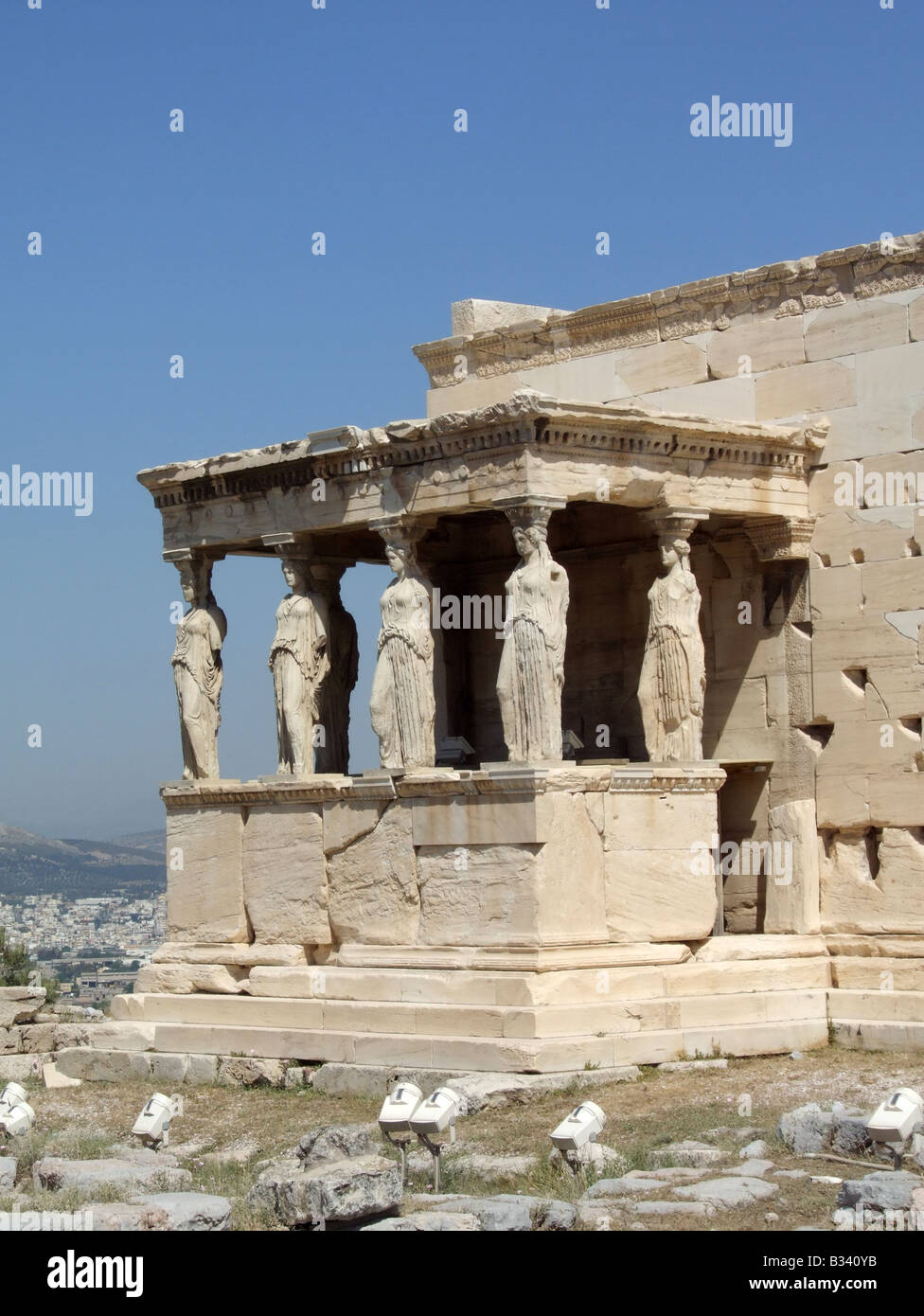 Caryatids of the Erechteion by parthenon in athens Stock Photo - Alamy