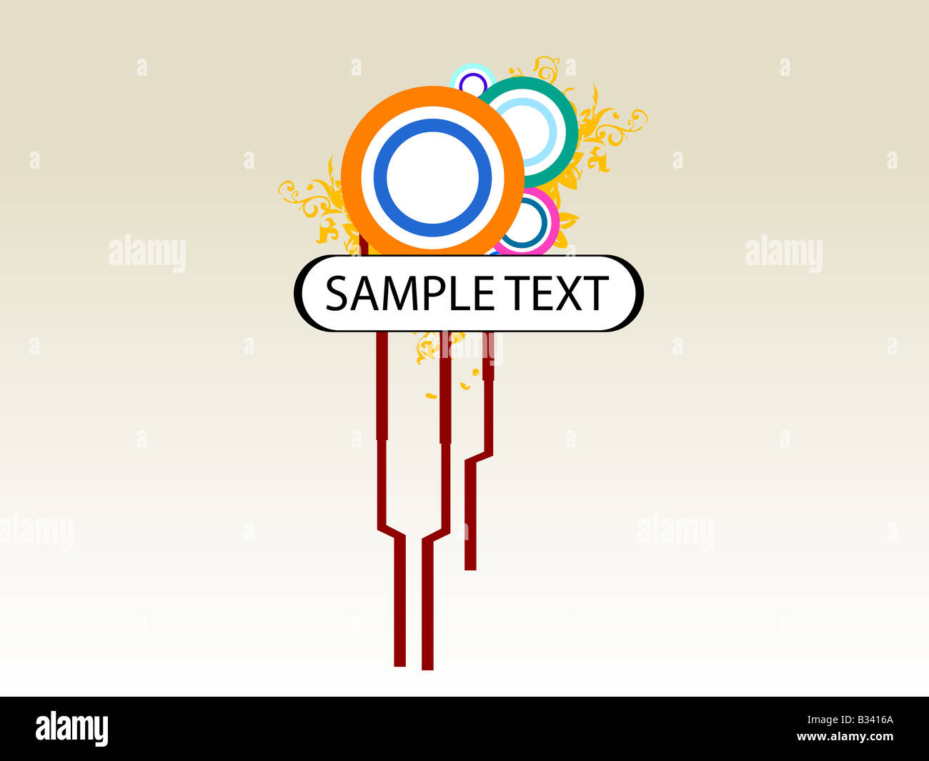 sample-text with swirly circles Stock Photo - Alamy