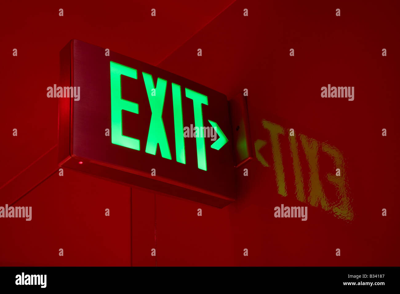 Exit Sign in the Red Hall Seattle Central Library Seattle Washington ...