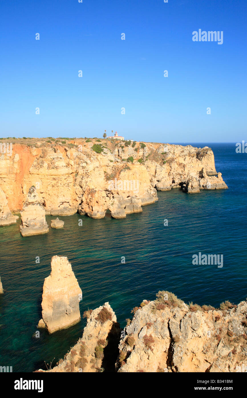 cliff scenery, Ponta de Piedade, Lagos, Algarve, Portugal Stock Photo ...