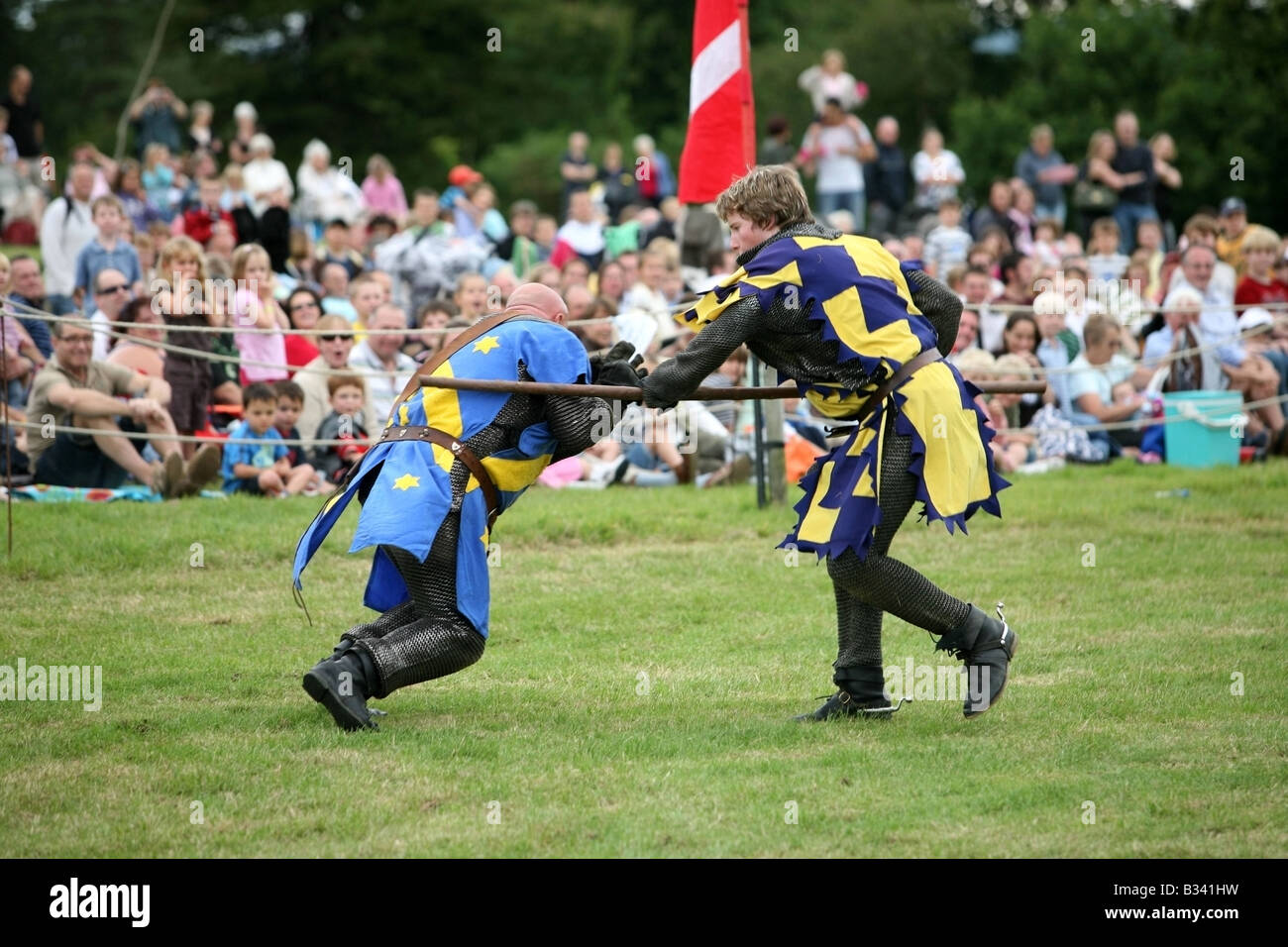 Jousting tournament Hever Castle Kent England during a jousting ...