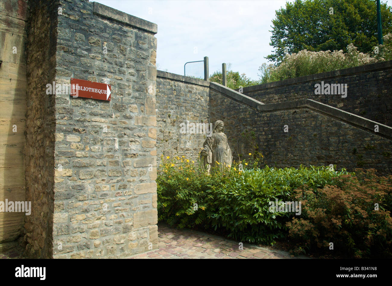 Bibliotheque sign in Bayeux Normandy France Stock Photo - Alamy