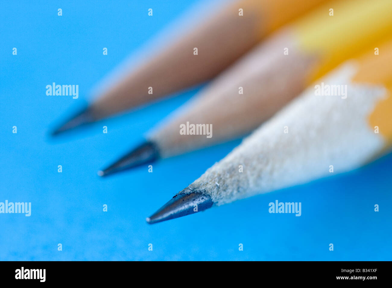 three sharp pencils Stock Photo - Alamy