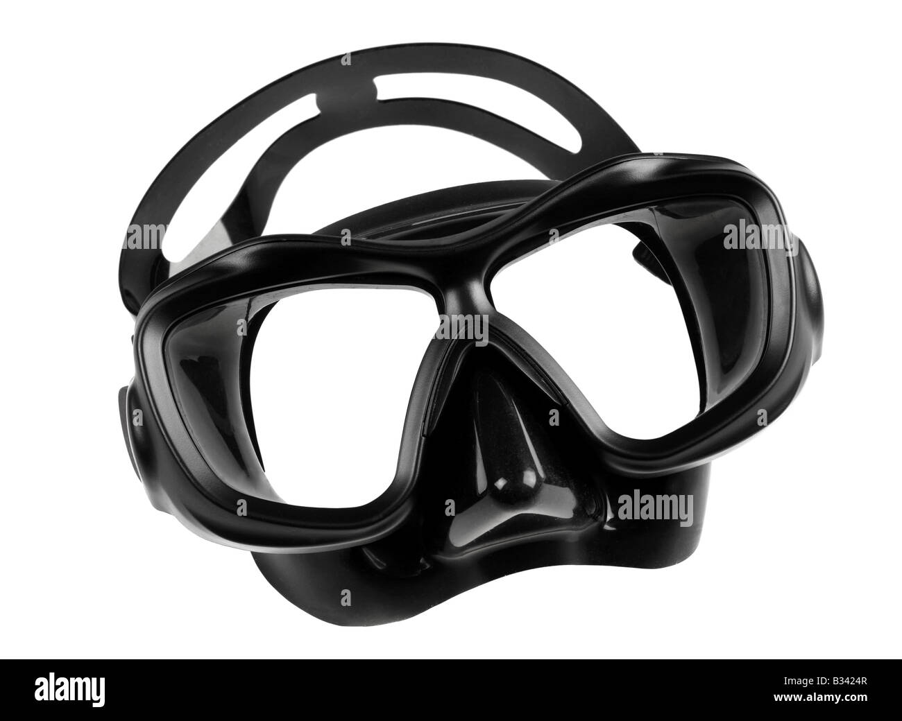 Black twin lens mask on white background Stock Photo - Alamy