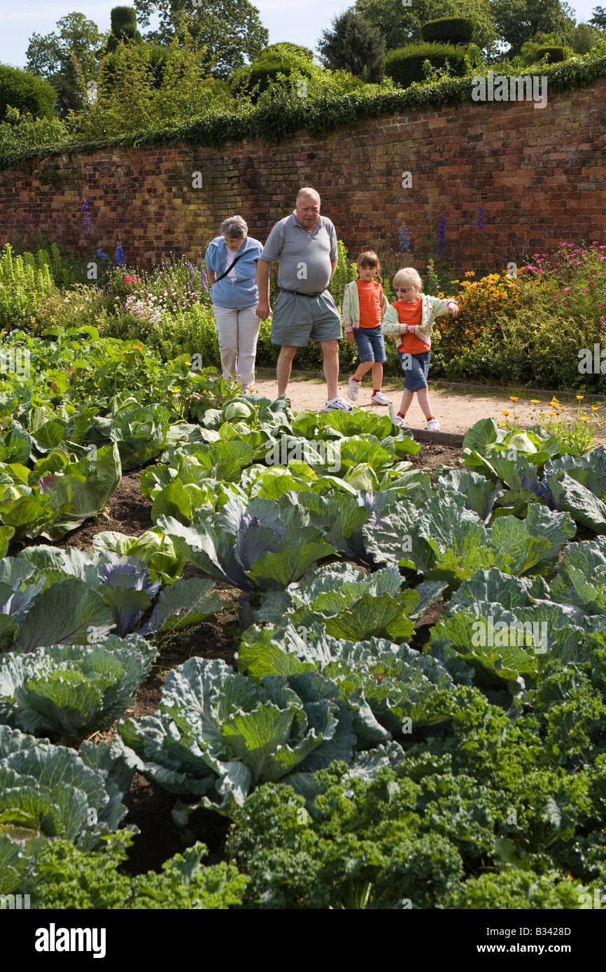 UK Cheshire Knutsford Tatton Hall Kitchen Garden grandparents and ...