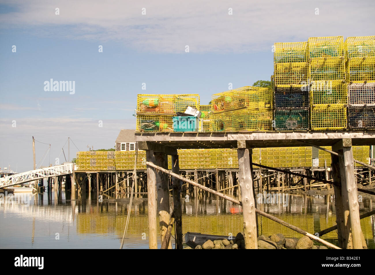 New Harbor, Maine, USA / Lobster traps Stock Photo - Alamy