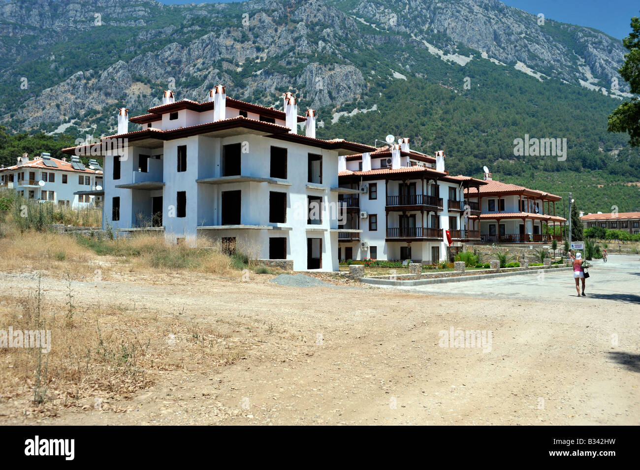 part built holiday apartments Akyaka Bodrum Peninsula Turkey Stock ...