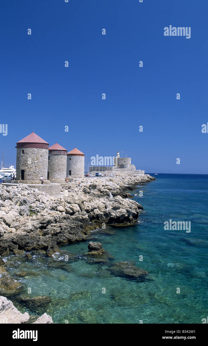 Mandraki harbour in rhodes town hi-res stock photography and images - Alamy