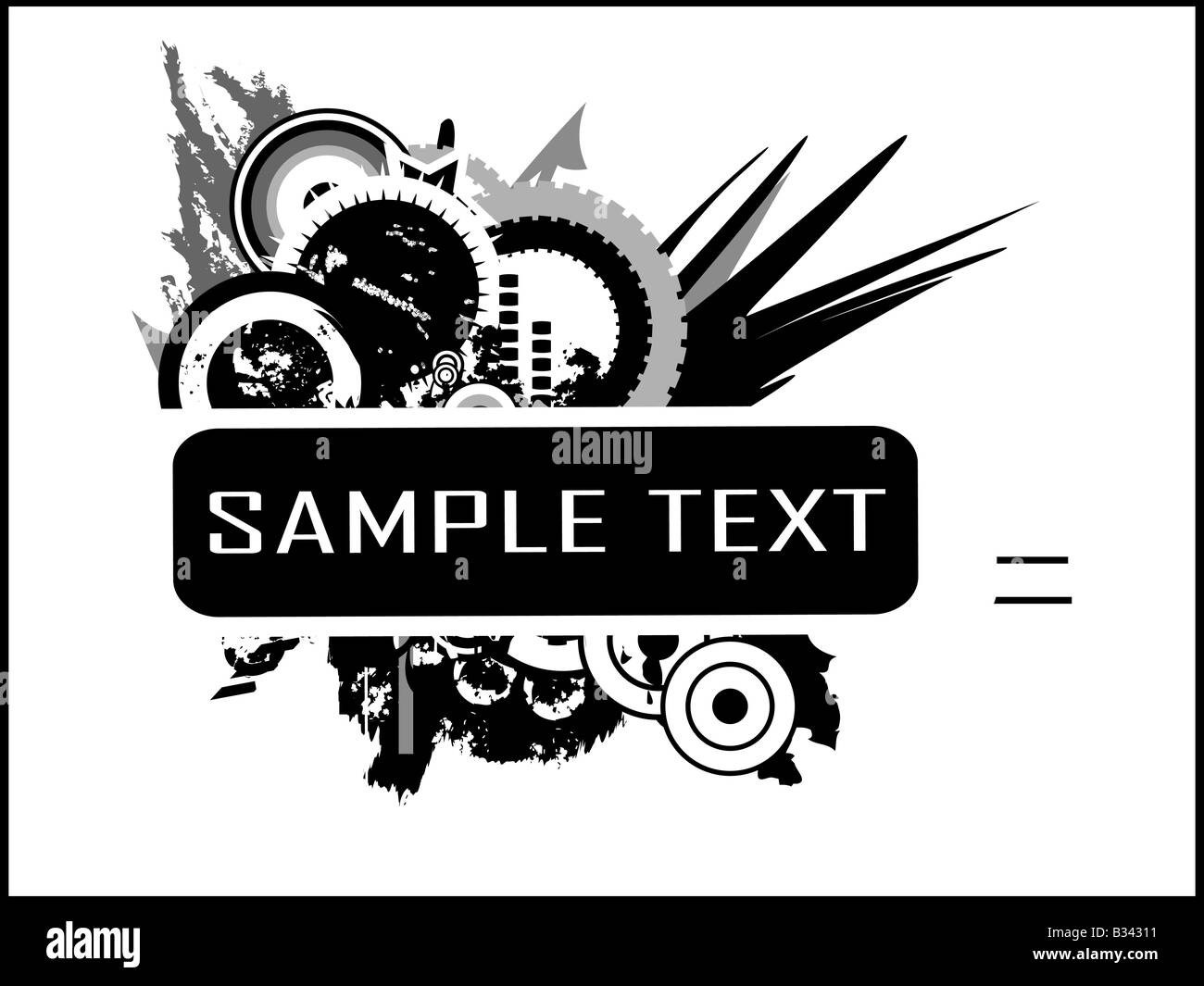 circular design with stains and text template Stock Photo - Alamy
