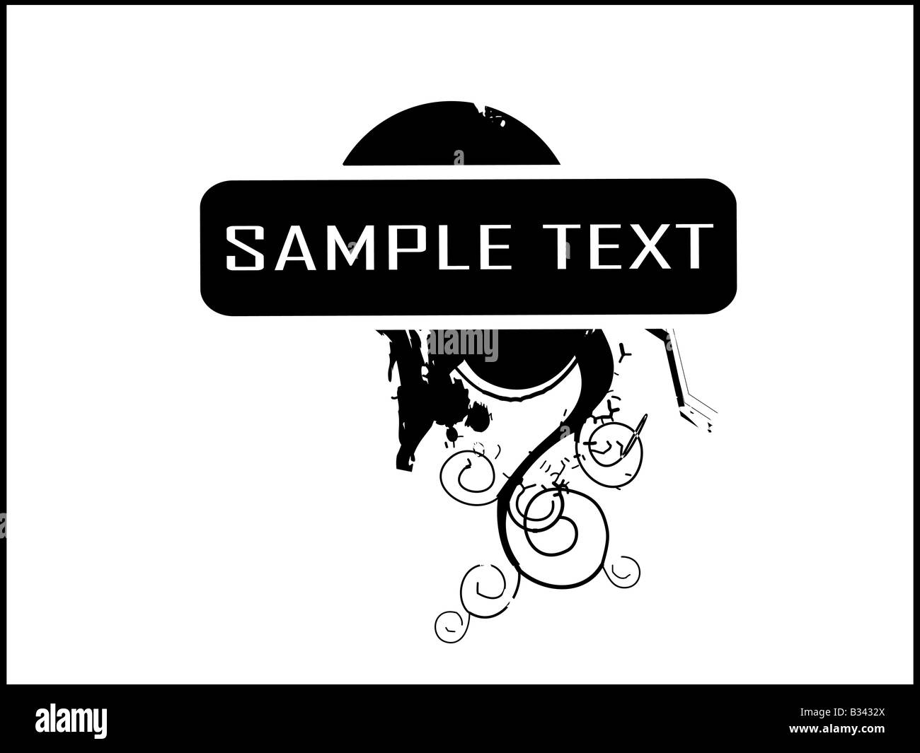 grunge with swirls and sampe text Stock Photo - Alamy