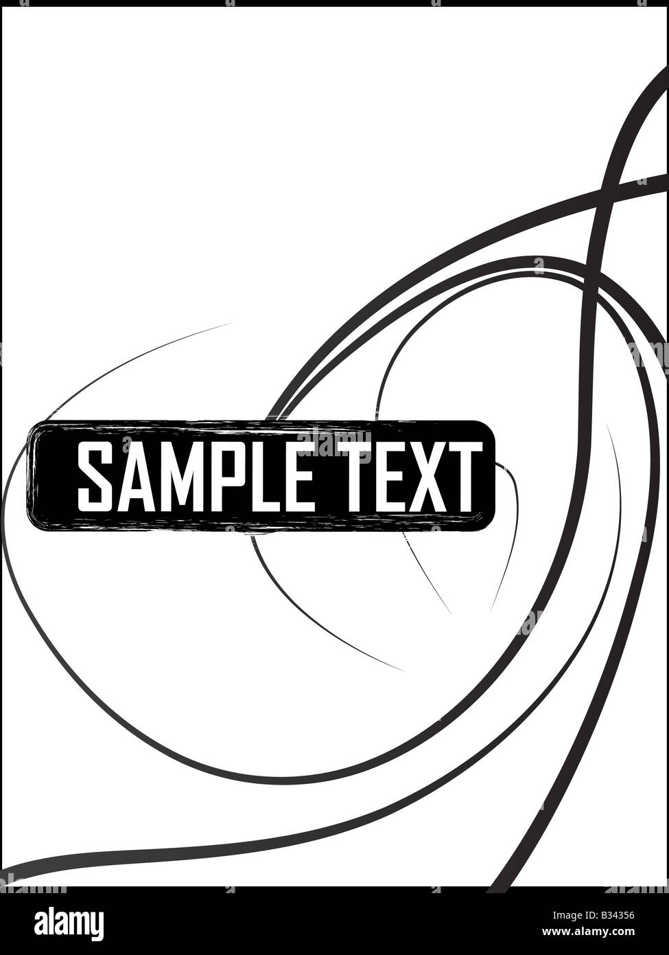 grungy text template box with swirls Stock Photo - Alamy