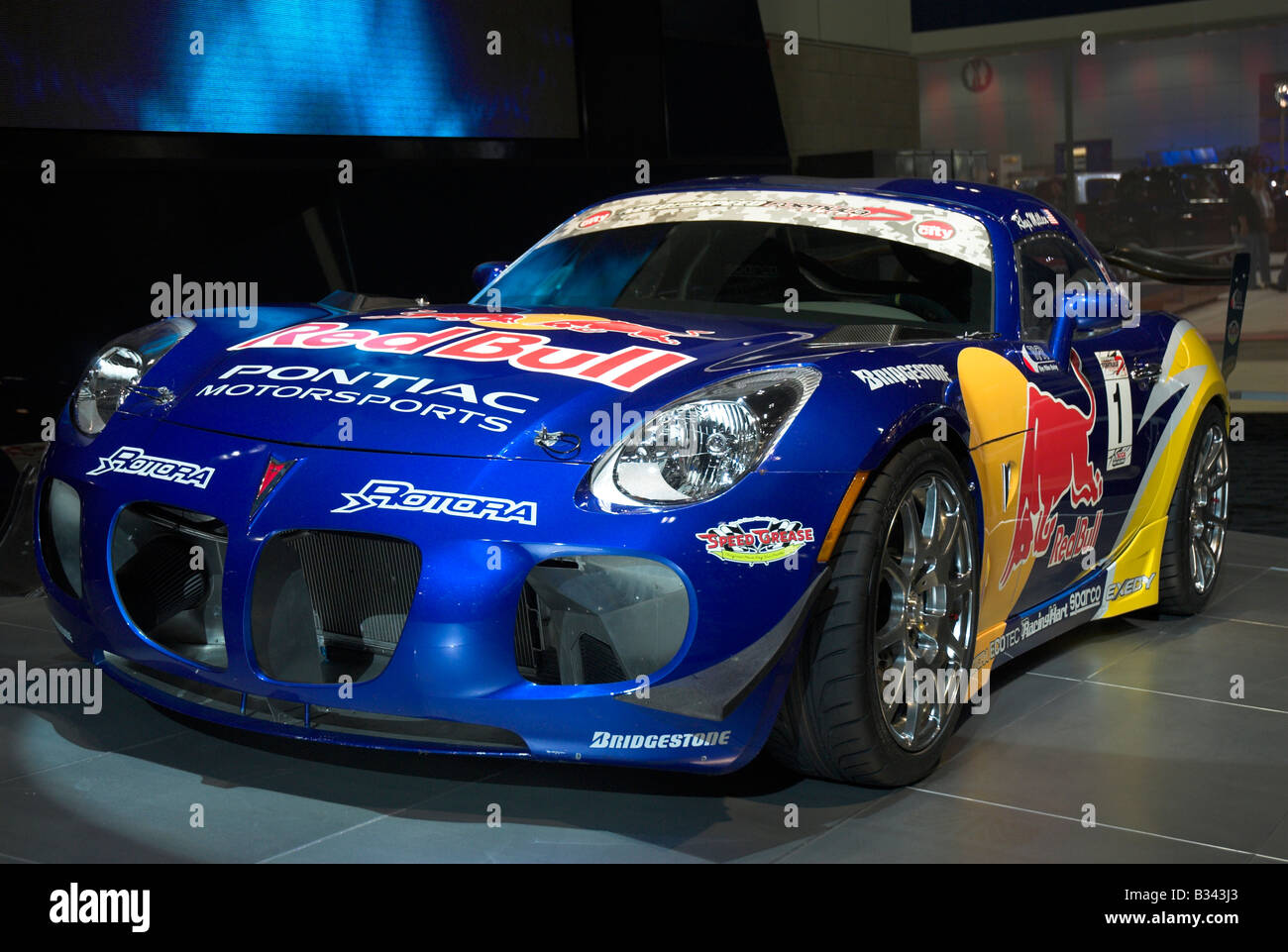 A Pontiac Solstice "Red Bull" race (drifting) car at the 2006 LA Auto ...