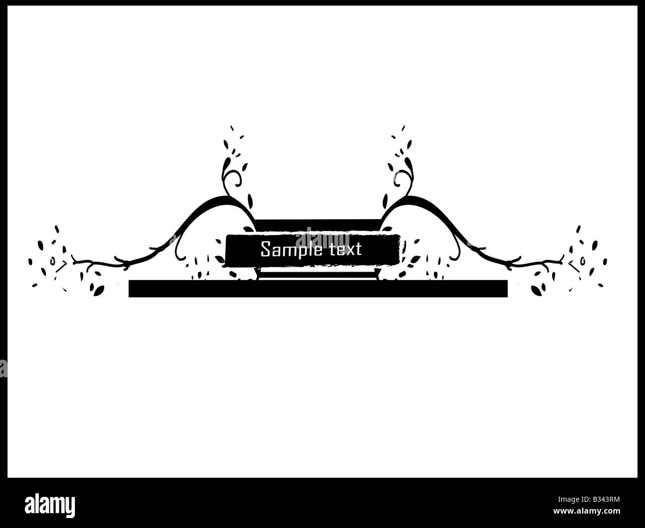 swirly design with sample text on isolated background Stock Photo - Alamy