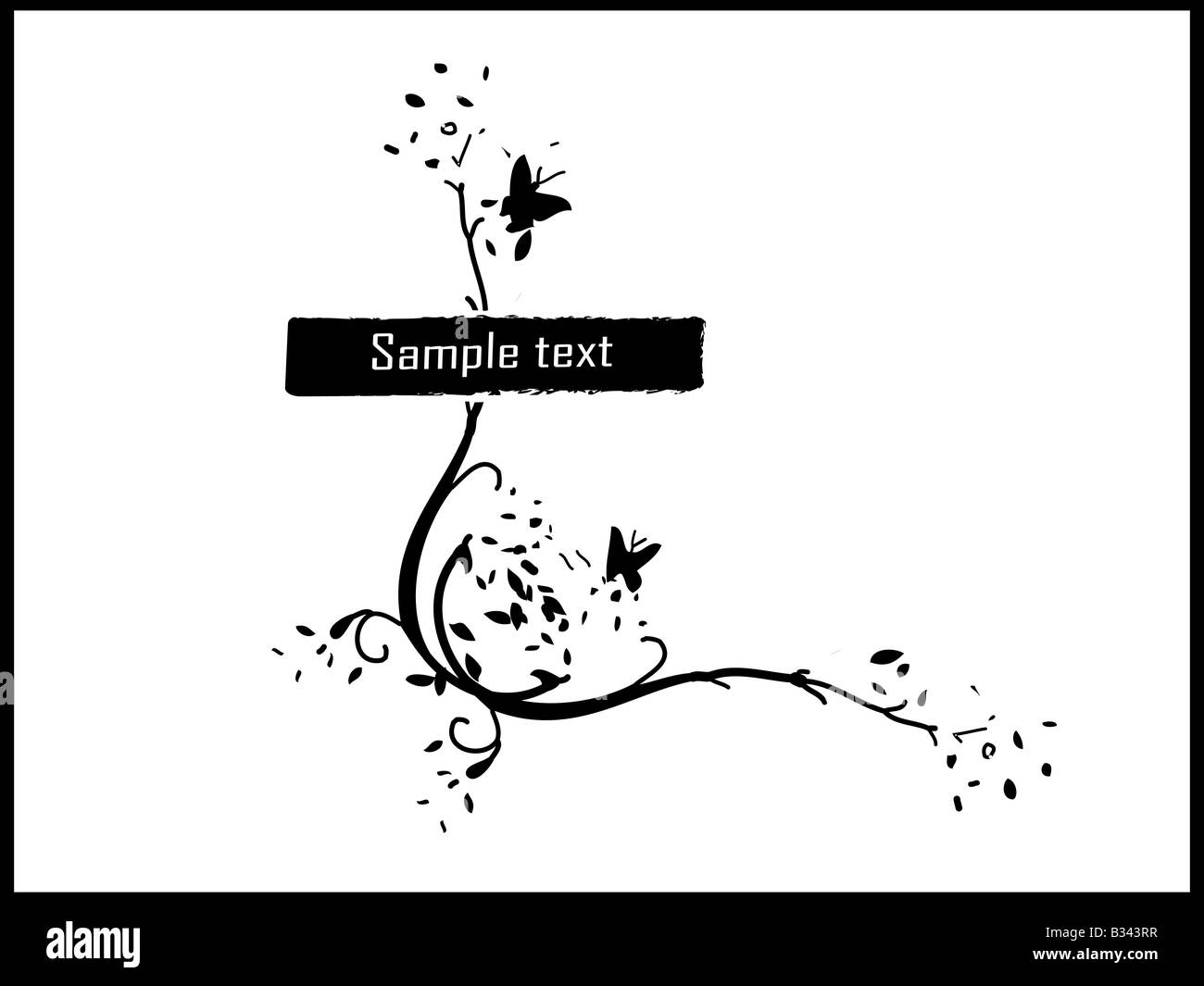 swirly design with sample text on isolated background Stock Photo - Alamy