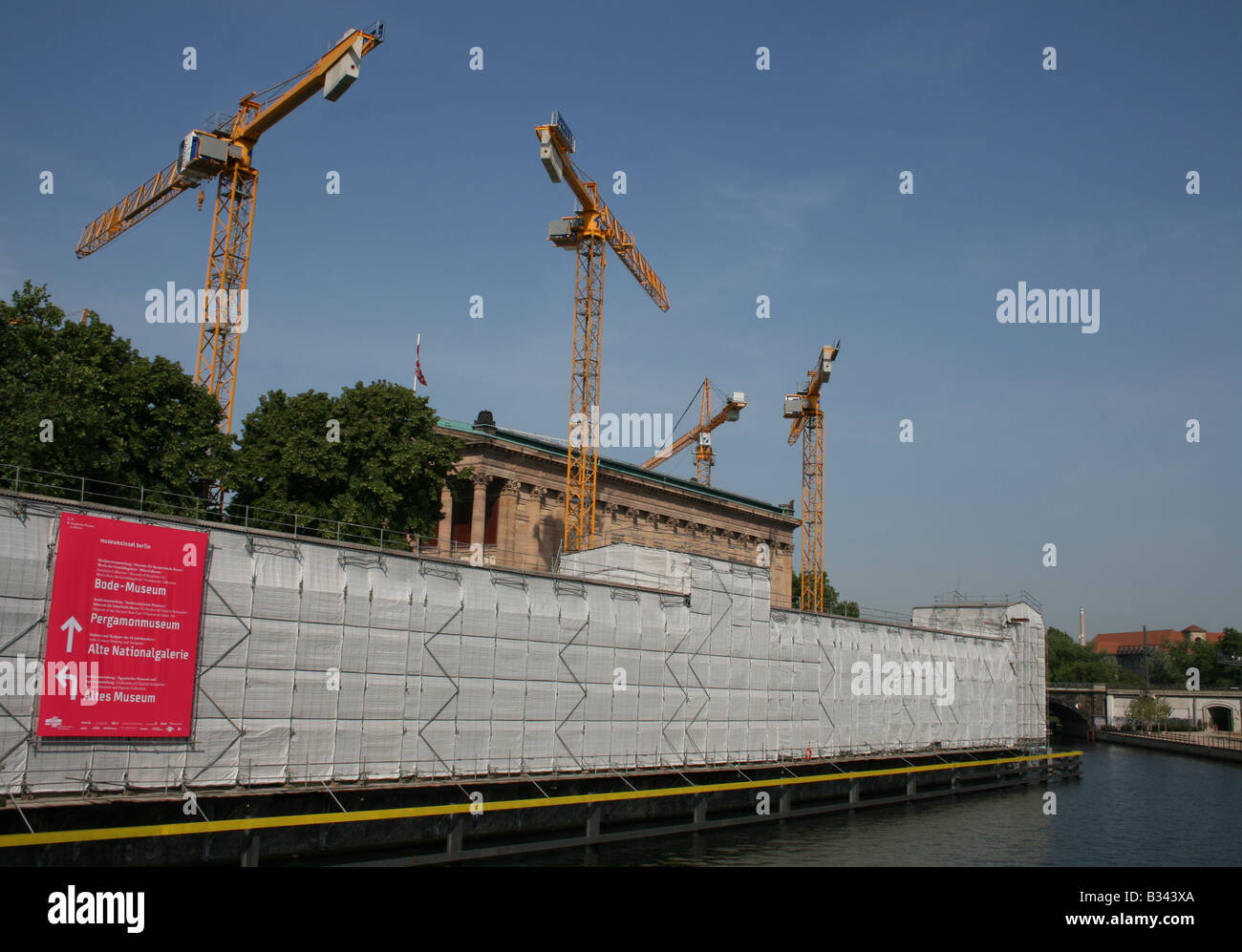 Museum Island Berlin with construction cranes June 2008 Stock Photo - Alamy