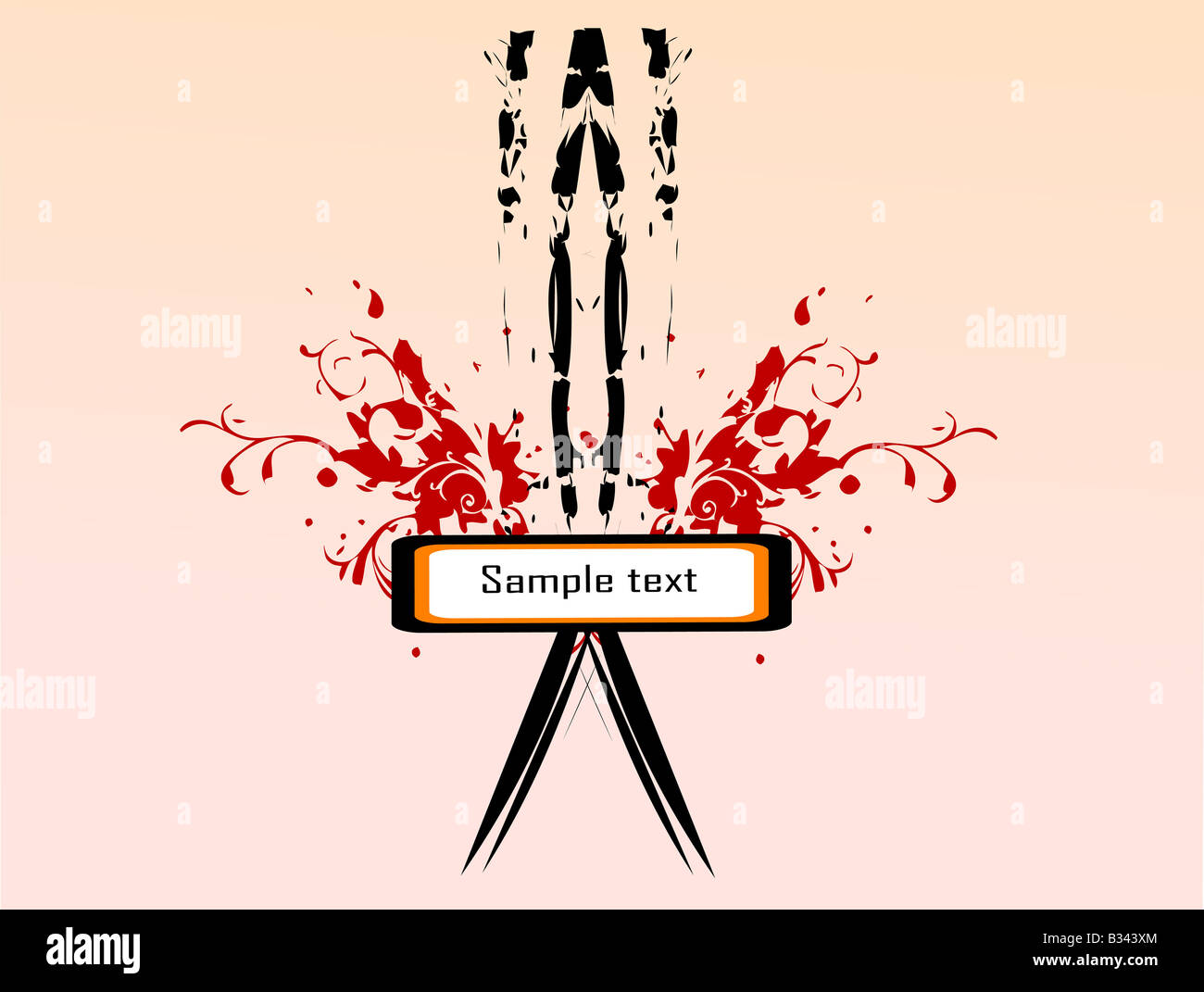 grungy design with sample text on gradient background Stock Photo - Alamy