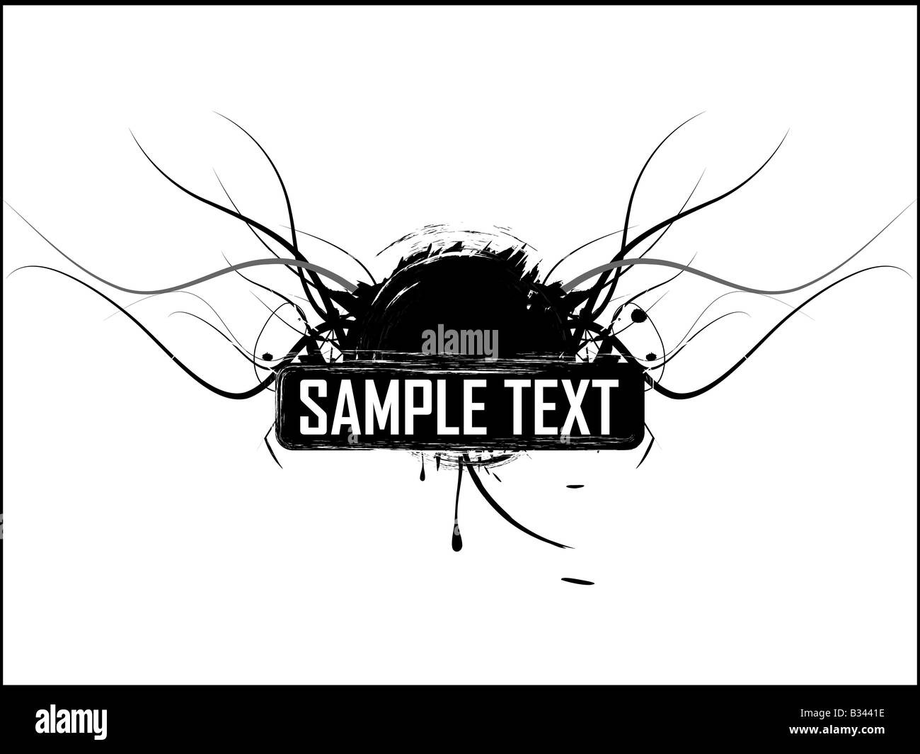 swirly circle with text template Stock Photo - Alamy