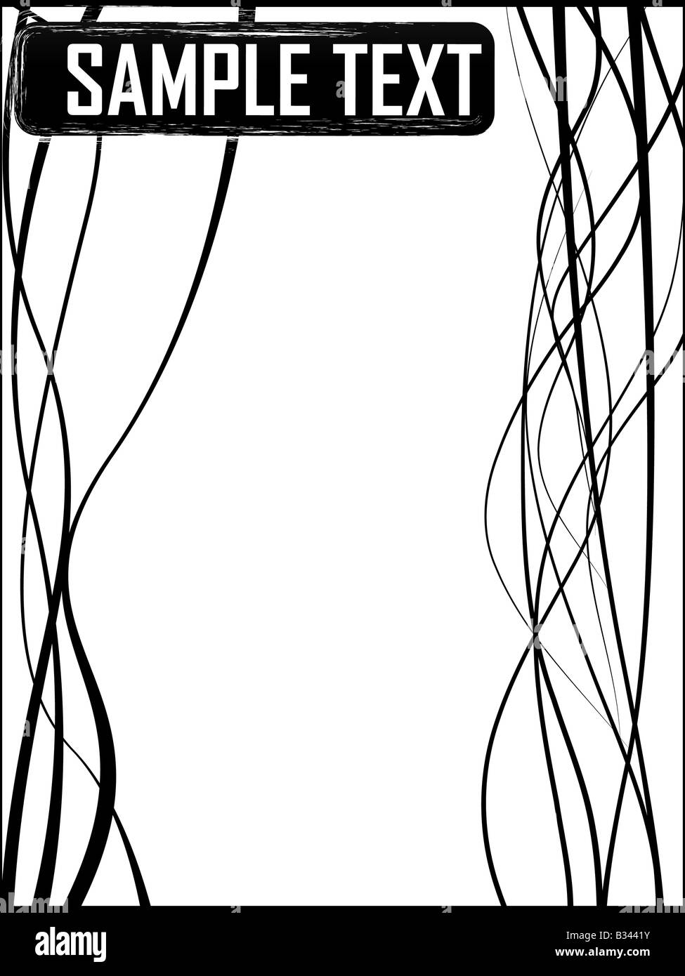 swirls with grungy text box on isolated background Stock Photo - Alamy