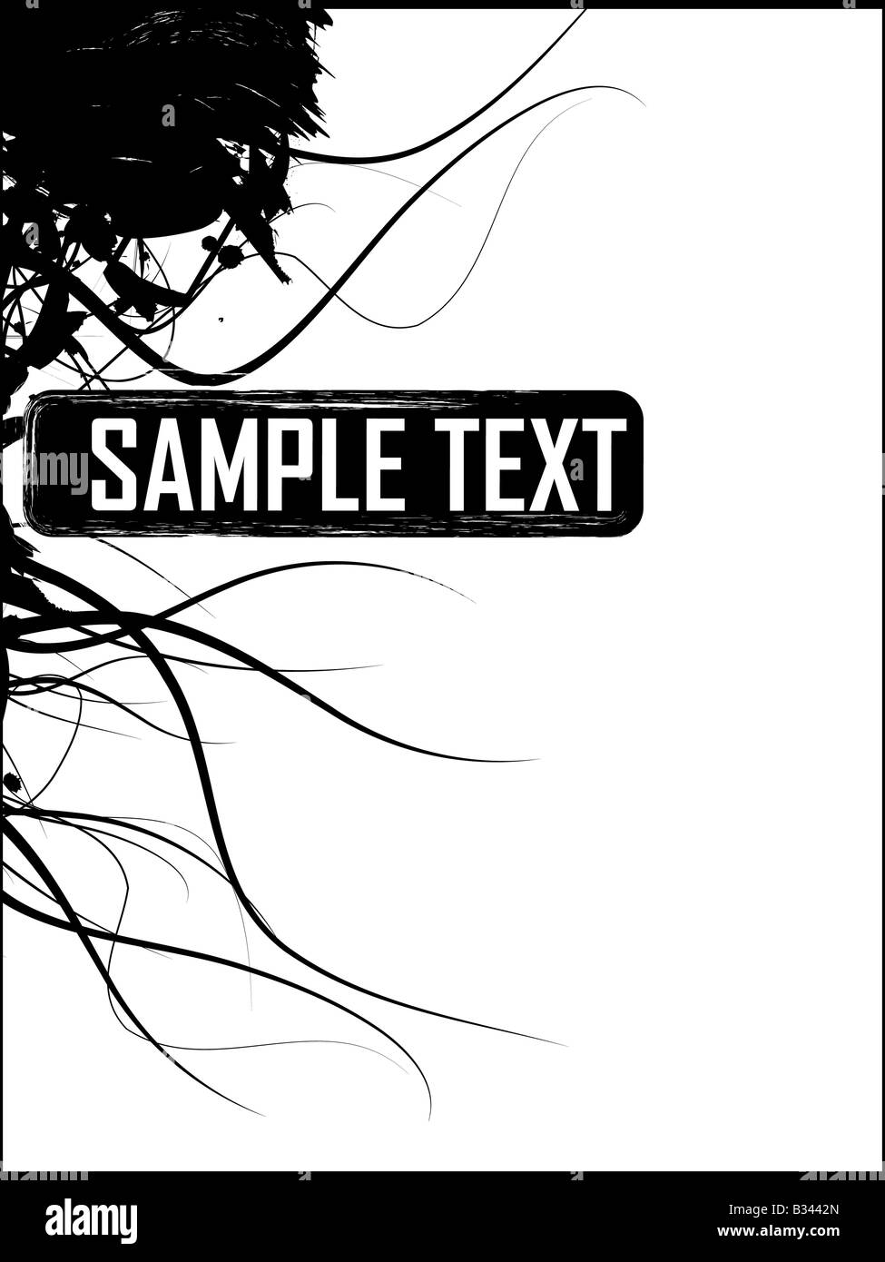 swirls with grungy design and text template Stock Photo - Alamy