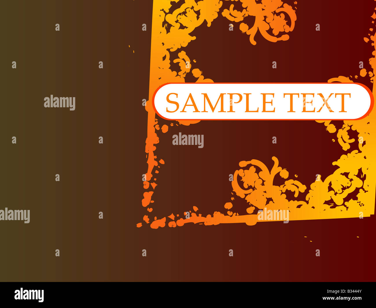 floral frame with sample text on gradient background Stock Photo - Alamy