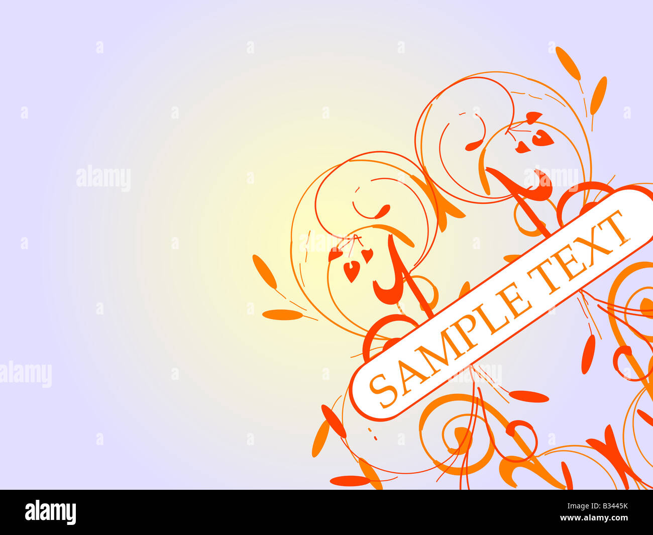 swirly design with text template on gradient background Stock Photo - Alamy