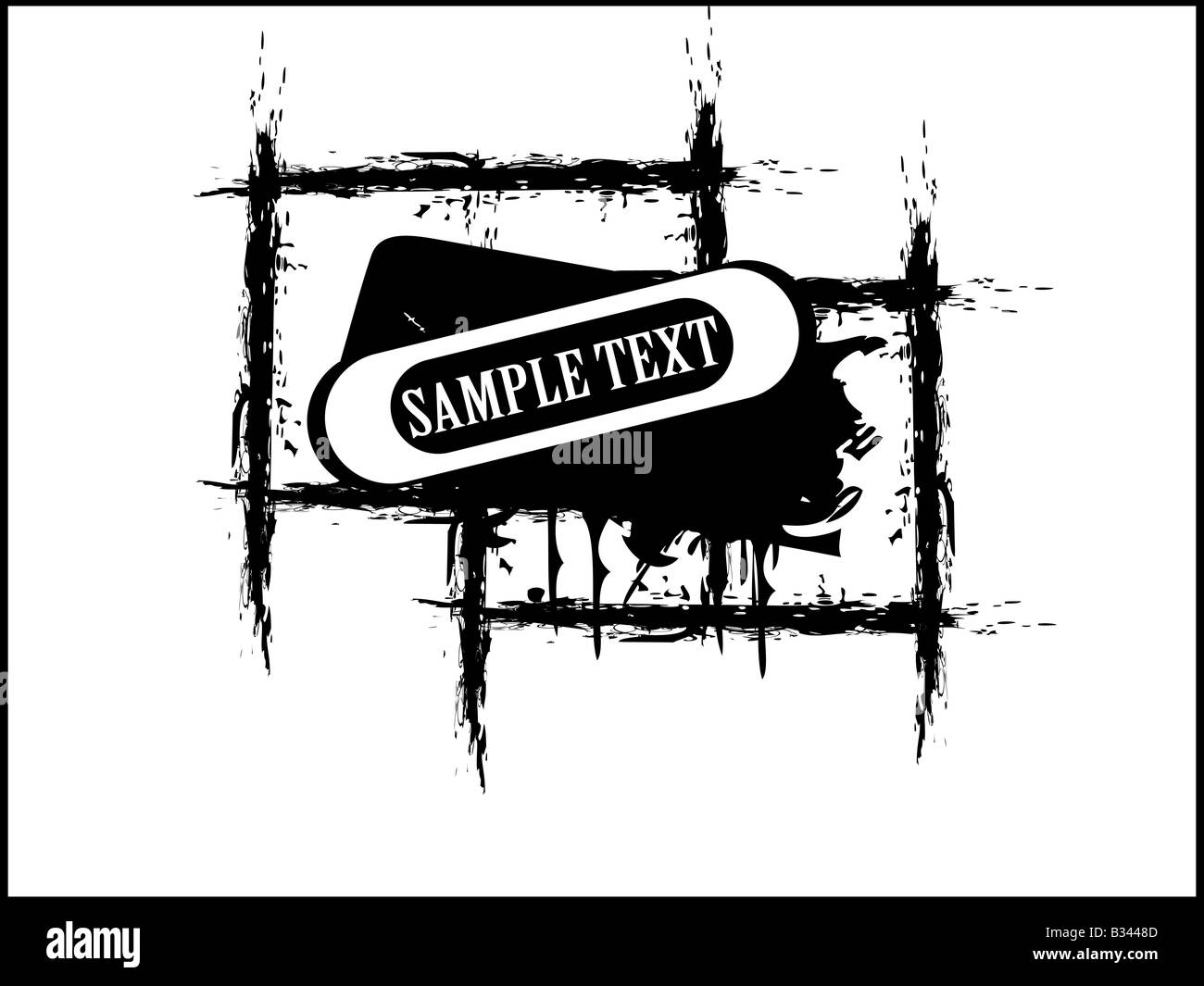 rectangular design with grunge and sample text Stock Photo - Alamy