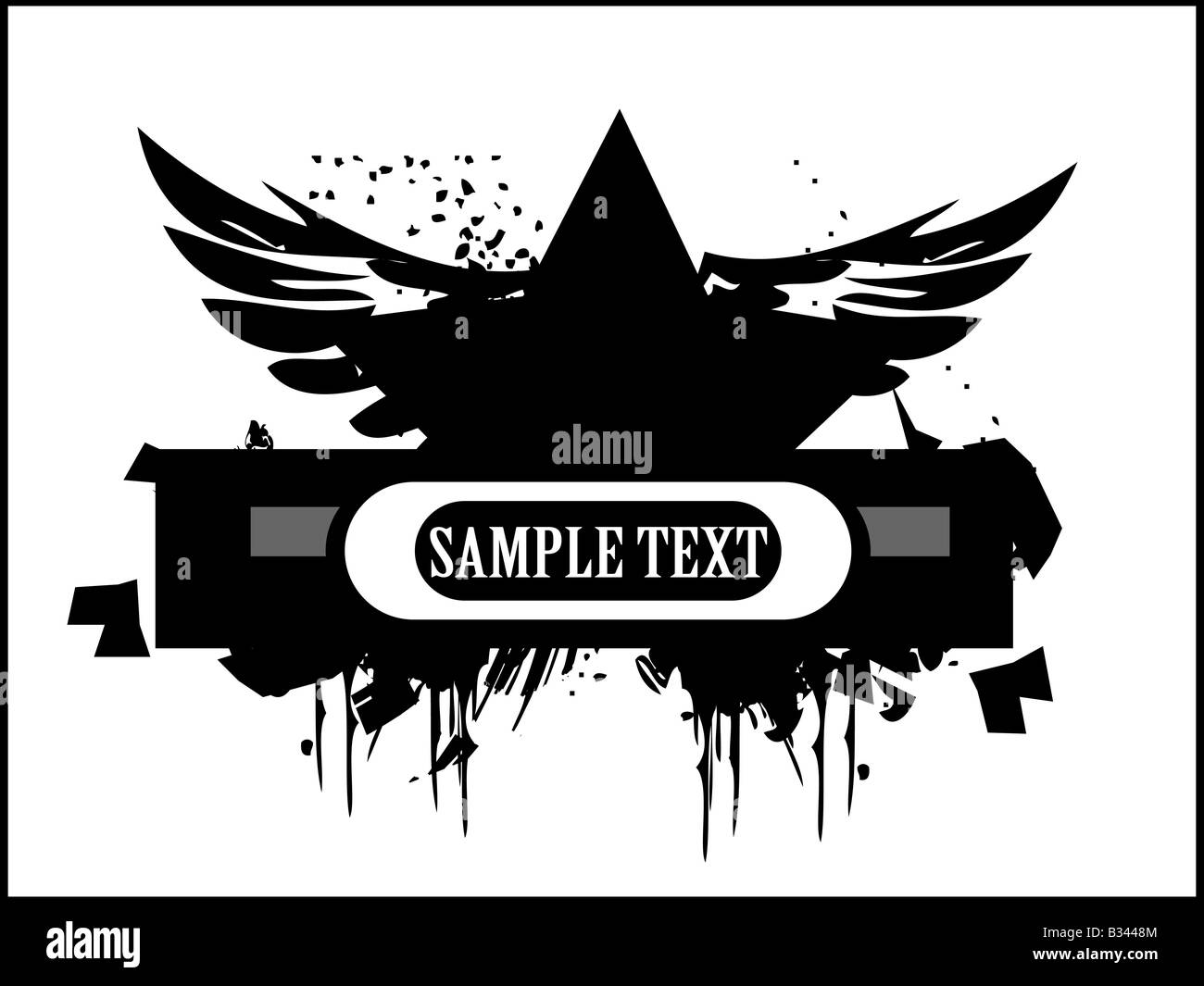 stained wings with sample text Stock Photo - Alamy