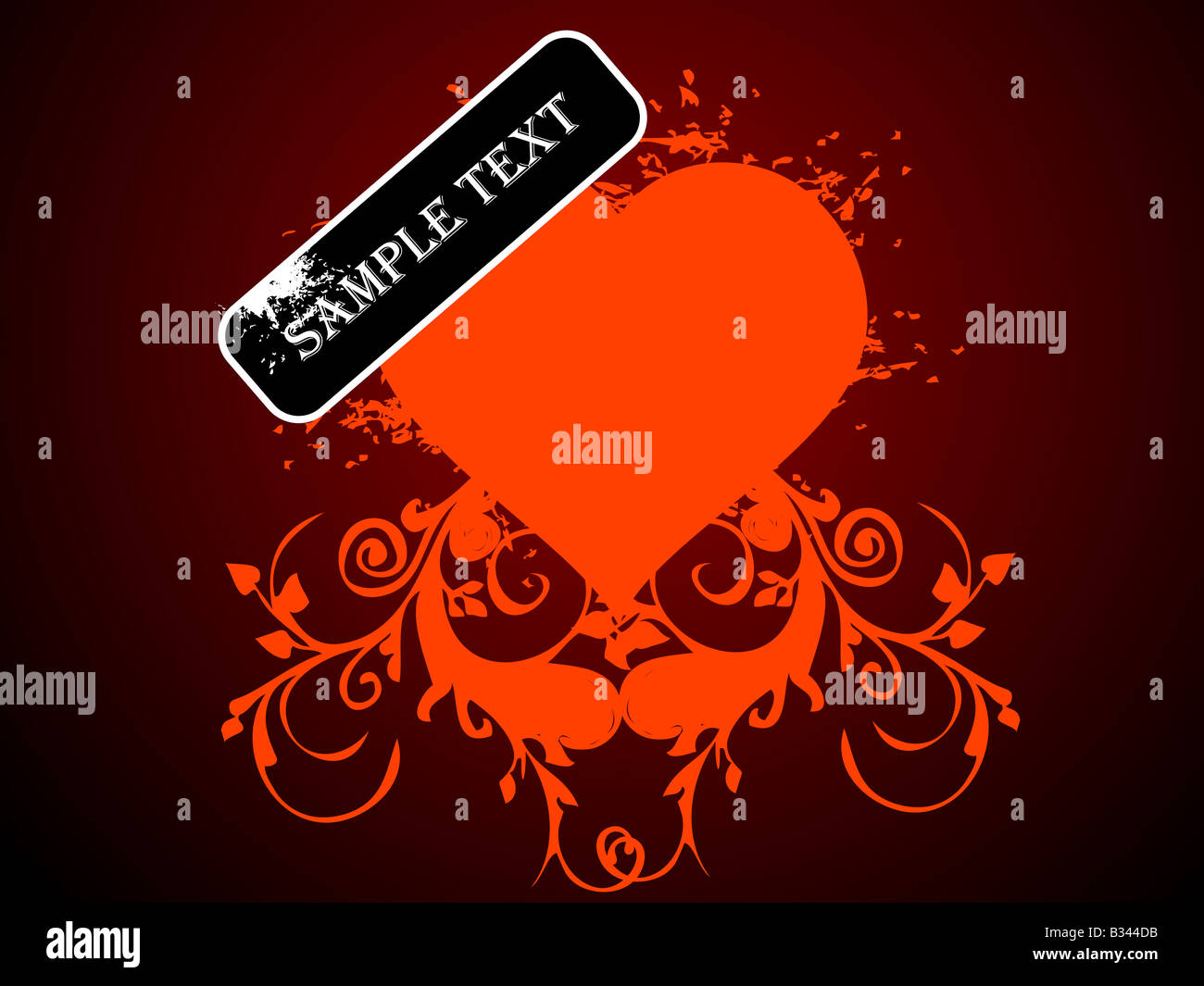heart floral and sample text Stock Photo - Alamy