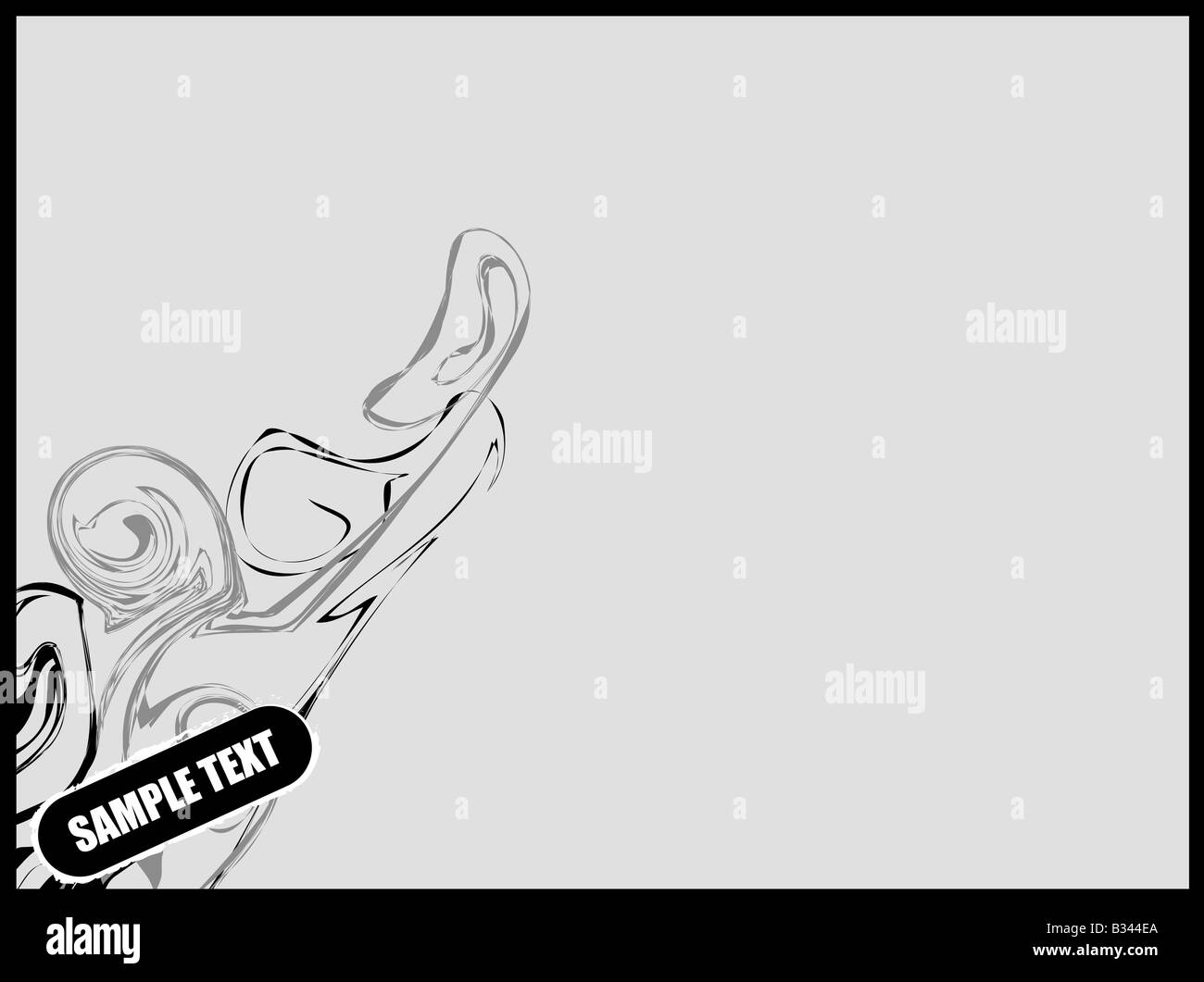 swirly design and text template Stock Photo - Alamy