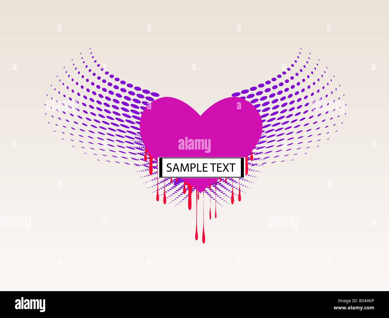 stained heart with text box on plain background Stock Photo - Alamy