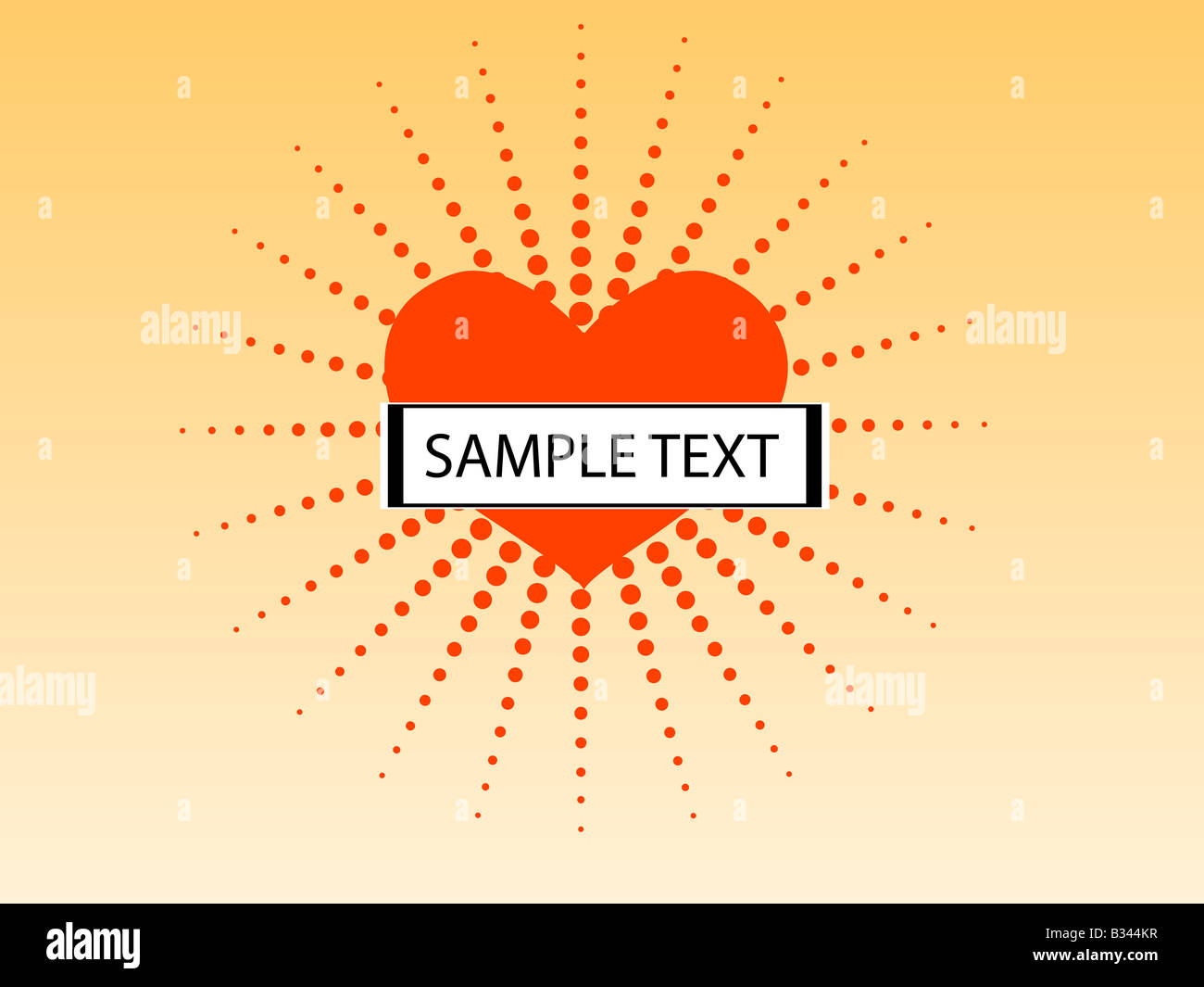 text template with heart on gradient background Stock Photo - Alamy