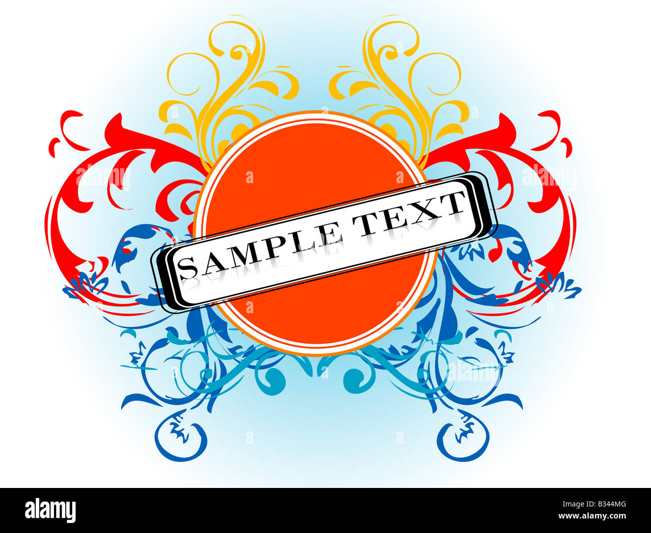 floral design around circle Stock Photo - Alamy