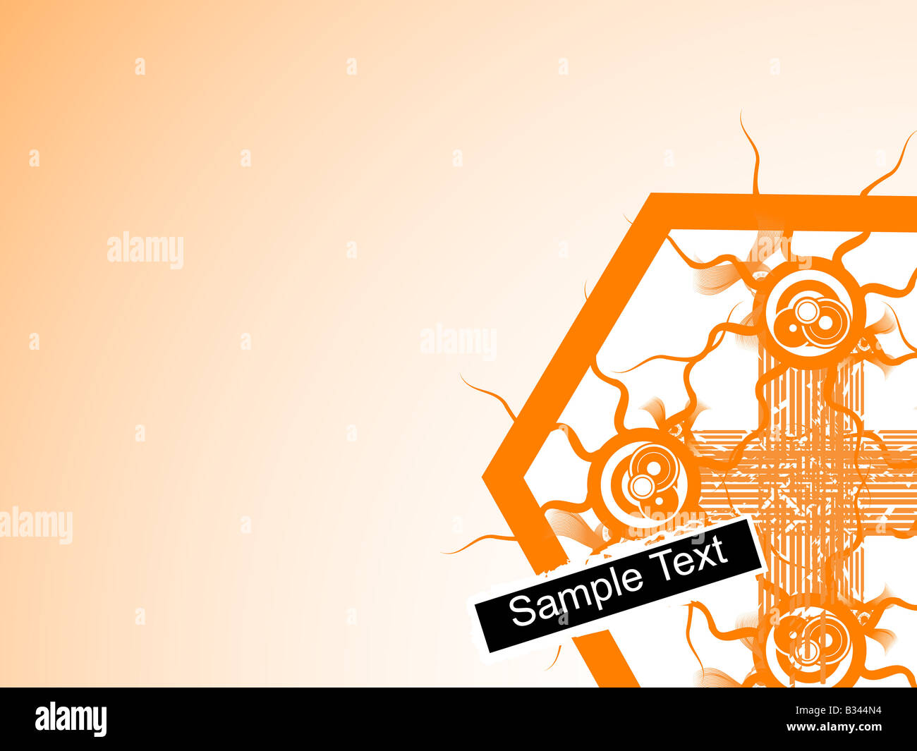 swirly circle with text template on gradient background Stock Photo - Alamy