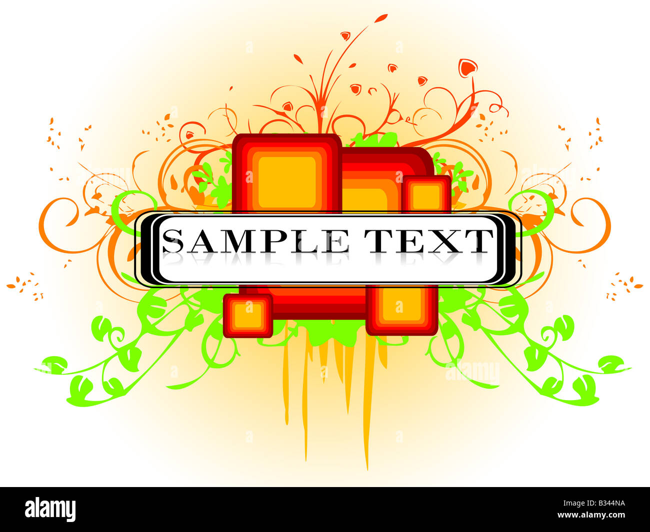 stained rectangular design with swirls Stock Photo - Alamy