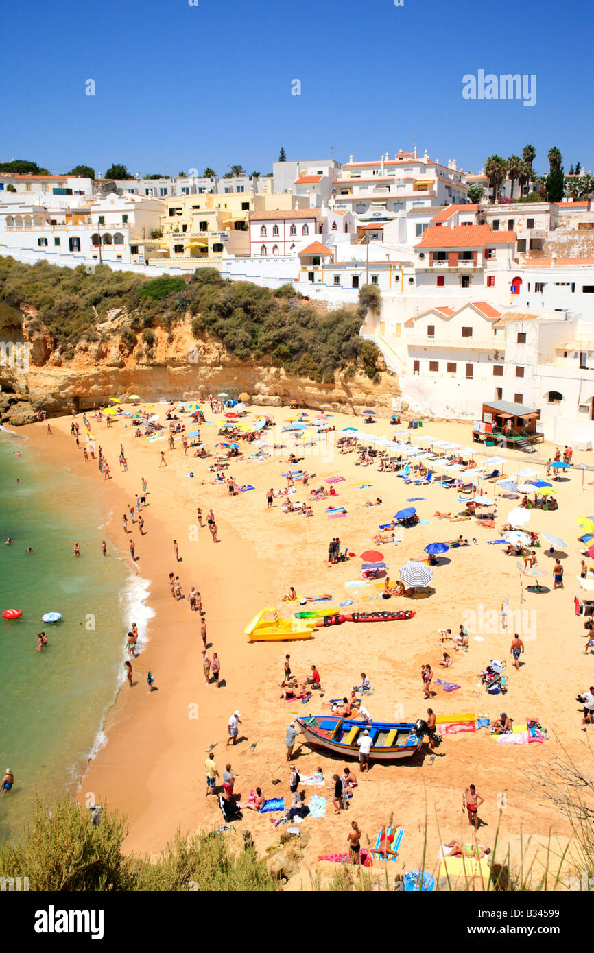 beach and town of Carvoeiro, Algarve, Portugal Stock Photo - Alamy