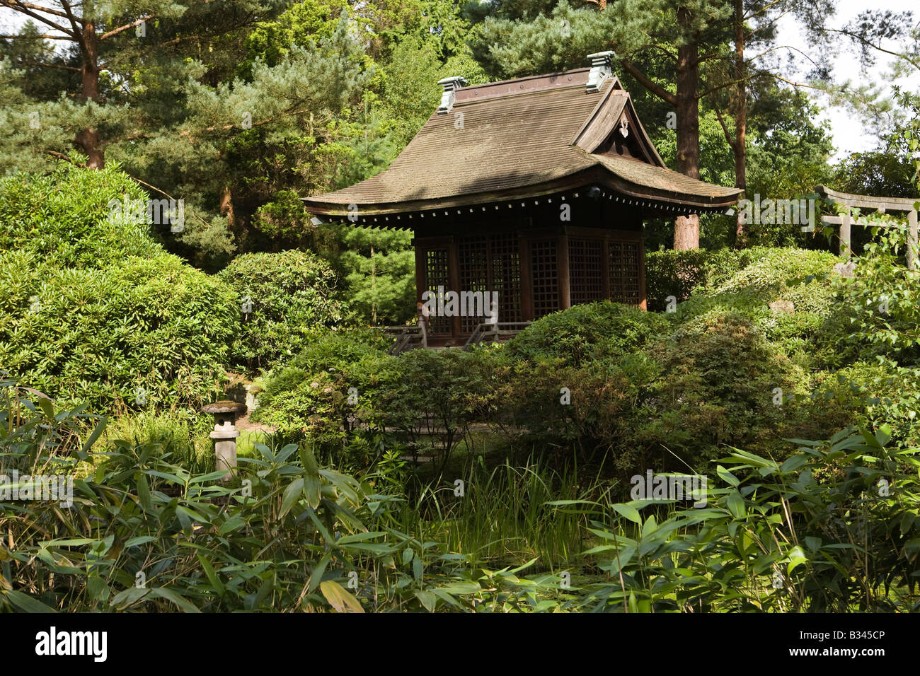 UK Cheshire Knutsford Tatton Hall Gardens Japanese Garden Shinto Shrine ...