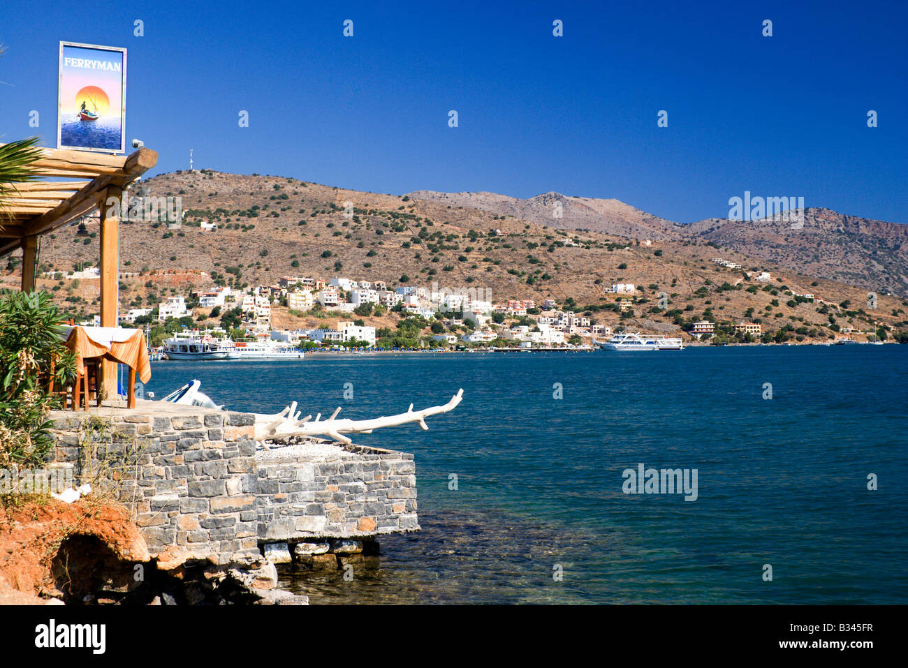 ferryman taverna elounda aghios nicolaos lasithi crete greece Stock ...