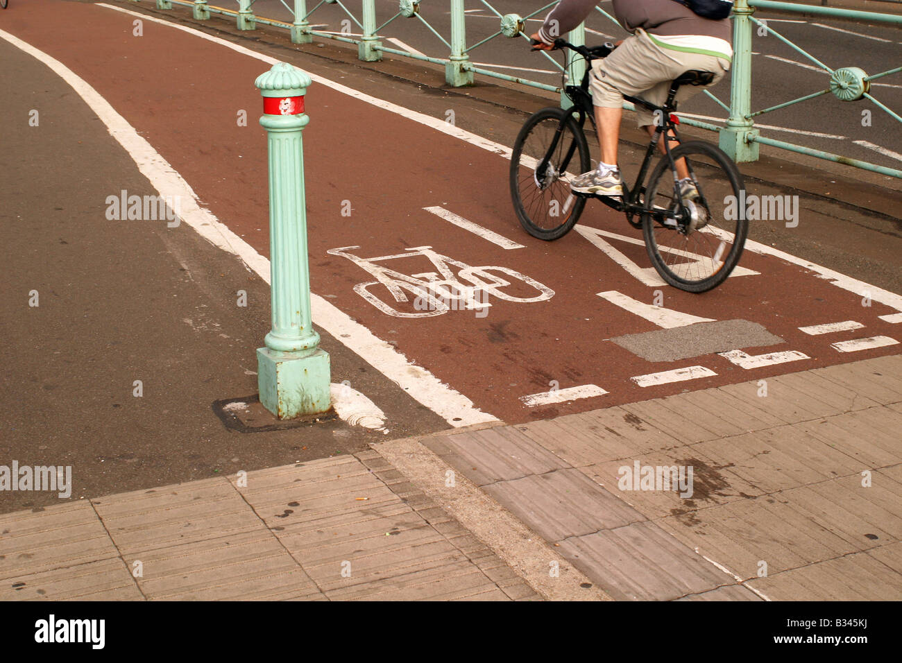 Cyclist on cycle path Brighton seafront Sussex UK Stock Photo - Alamy