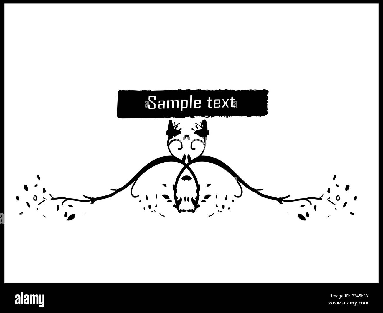 swirly design with sample text on isolated background Stock Photo - Alamy