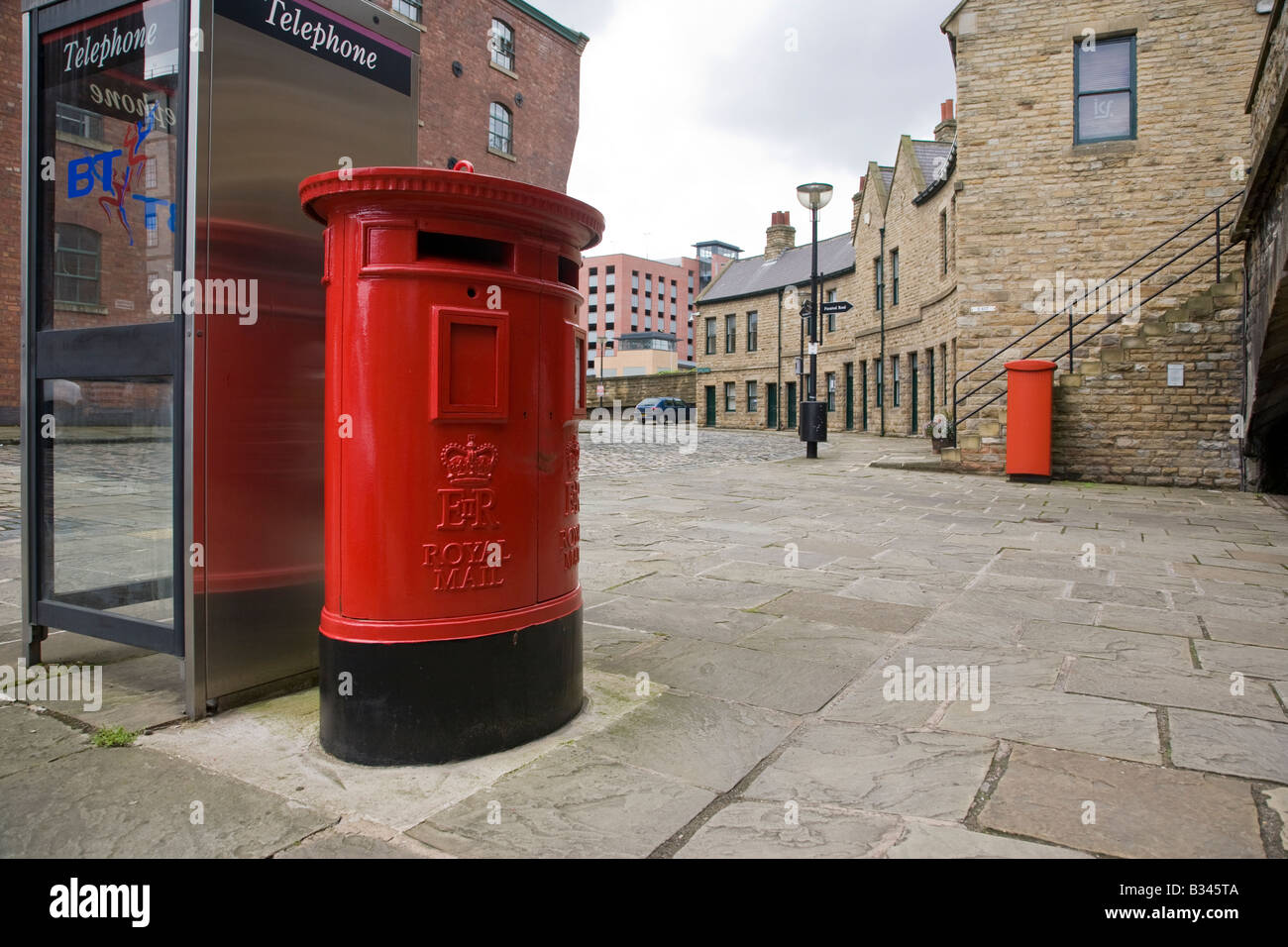 Double post box Victoria Quay Sheffield, South Yorkshire Stock Photo ...