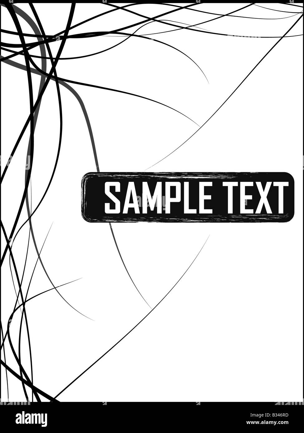 swirls with grungy text box on isolated background Stock Photo - Alamy